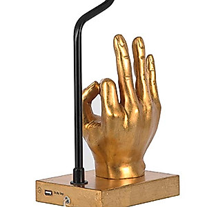Adesso Simplee SL3704-04 Hand USB, Table Lamp, Antique Gold