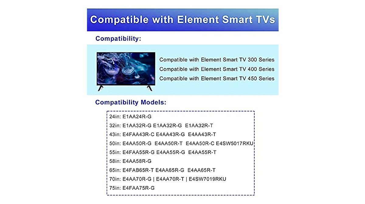 Element Roku TV Stand Legs - Fits 300 400 450 Series 24-75"