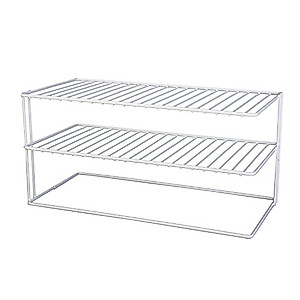 Panacea Grayline 40126, Large Two Shelf Organizer, White
