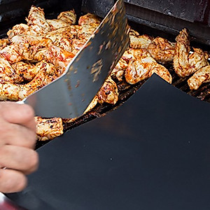 OxGord BBQ Grill Mat - Grilling Sheet for NonStick Barbeque Cooking - Pack of 4, 16x13 Inches - High Heat, Reusable Matt for Gas, Charcoal, Electric Grille, or Baking