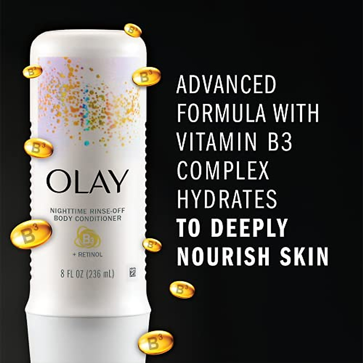 Olay Nighttime Rinse-off Body Conditioner with Retinol and Vitamin B3 Complex, 8 Fluid Ounce (Pack of 6)