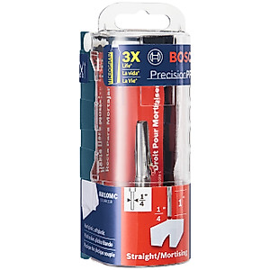 BOSCH 86010MC 1/4 In. x 1 In. Solid Carbide Double-Flute O-Flute Router Bit
