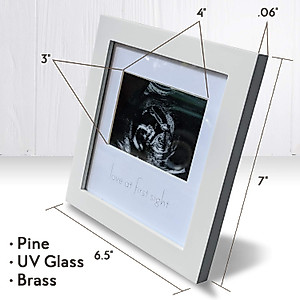 Green Pollywog | Sonogram Picture Frame | White Frame | Ultrasound Frame | Pregnancy Gifts for First Time Moms | Baby Ultrasound Picture Frame | Gifts for Parents/Grandparents | Nursery Decor