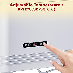 Agrestem Commercial Cake Refrigerator Glass Door Display Fridge, 2.4 Cu. FT Pastry Display Case, Countertop Pastry Display with Double-Layered Glass, Interior LED Lighting, Adjustable Shelves, White