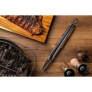 Dropkick Your Old Tongs, GRILLHOGS 16-Inch Barbecue Tongs Are the Only Equipment That Can Handle Your Massive Meat, Stainless Steel + Walnut Wood BBQ Tongs, Premium Grill Tongs