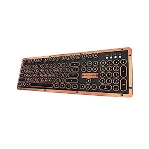 Azio Retro Classic Bluetooth 5.0 (Artisan) - Wireless/USB Wired Vintage Backlit Leather Mechanical Keyboard for PC/Mac (MK-RETRO-L-03B-US)