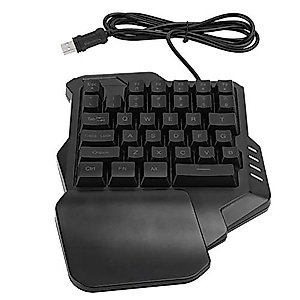 G30 One Handed Gaming Keyboard , Professional LED Backlit Keyboard , Compact 35 Keys Half Keyboard Gaming Keypad for win2000 ,XP ,Me ,Vista7 ,8 ,OS X Black
