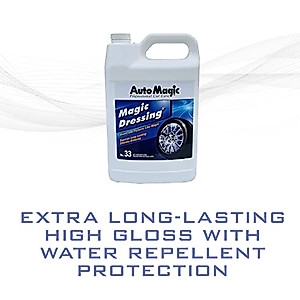 Auto Magic Dressing - Solvent-Based Silicone Dressing for Tires, Vinyl & Trim - 128 Fl Oz