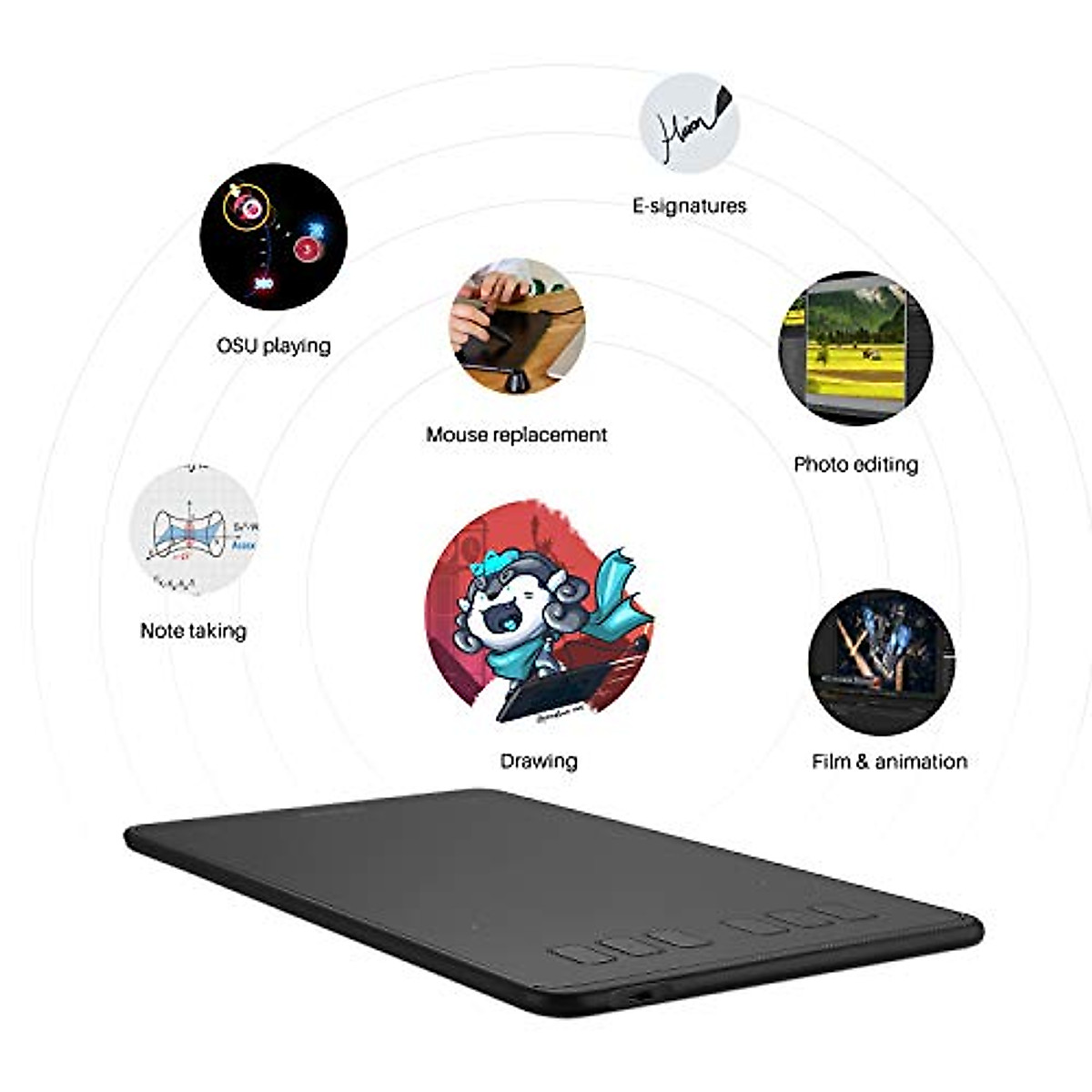 Drawing Tablet HUION Inspiroy H640P Graphics Tablet with Battery-Free ...