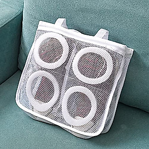 BAYTORY 2Pcs Shoe Washing Bag with Zipper, Mesh Laundry Bag for Washing Machine, Reusable and Durable, Wash Bag for Sneakers, Trainers, Running Shoes, Bras, Socks, Lingerie (1 Large and 1Medium)