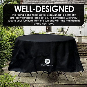 Round Patio Table Cover for Outdoor Furniture 100% Waterproof UV Resistant 92 L DIA x 28 H Black
