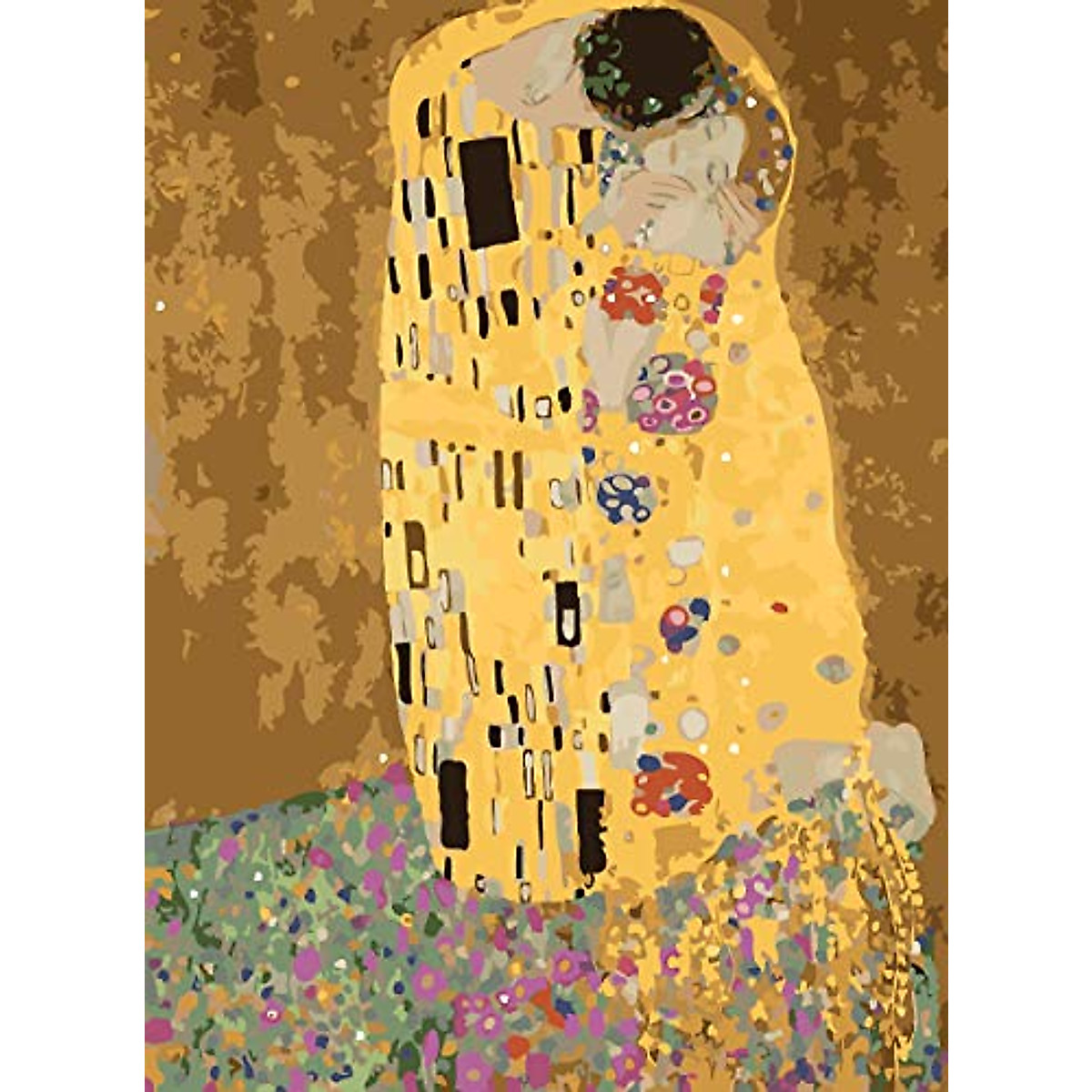 TUMOVO Lover Kiss Paintings Gustav Klimt The kiss Art Digital Painting Paint by Numbers Kit for Adults Acrylic Oil Painting Set Painting for Beginners Abstract Drawing(16''Wx20''H)