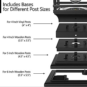 Davinci Lighting Edison Solar Outdoor Post Cap Lights - 4x4 5x5 6x6 - Bright LED Light for Fence Deck Garden or Patio Posts - Slate Black (2 Pack)