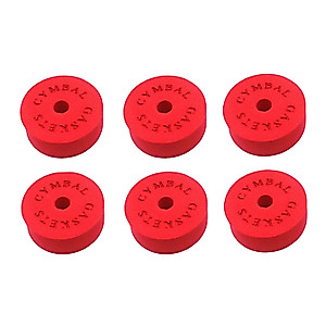Jiayouy 12pcs Cymbal Hi-Hat Stands Accessory with 40mm Cymbal Washer Cushions Cymbal Sleeves Quick-Set Cymbal Nut (Red)