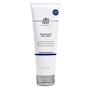 EltaMD Moisture-Rich Body Creme, Moisturizing Face and Body Cream For Dry Skin and Sensitive Skin, Dermatologist Recommended, Fragrance Free, Sensitivity Free, Vegan Body Lotion, 8 oz Tube