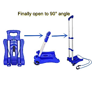 KOCKABC Folding Hand Truck and Dolly, 80lbs Collapsible Aluminum Folding Hand Trucks with 2 Elastic Ropes, Compact & Lightweight Folding Luggage Cart for Home & Travel Luggage Moving – Purple