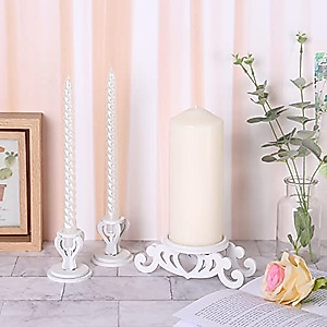Rozrety Unity Candle Holder - Unity Candles Stand for Wedding Ceremony Set - Pillar Taper Candle Holders for Weddings Centerpiece Decoration,Bridal Shower (Candles not Include)