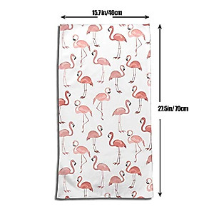 Pink Flamingos Hand Face Towels Microfiber Towels Soft Bath Towel Absorbent Hand Towels Multipurpose for Bathroom Hotel Gym and Spa Set Towel(27.5×15.7in)