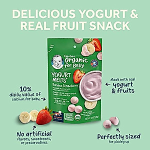 Gerber Snacks for Baby Variety Pack, Organic Yogurt Melts & Organic Puffs (Set of 7)