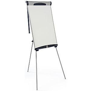 Displays2go Dry Erase Tripod Easel, 26" x 37" Magnetic White Board, Height Adjustable (AWBE24ST)