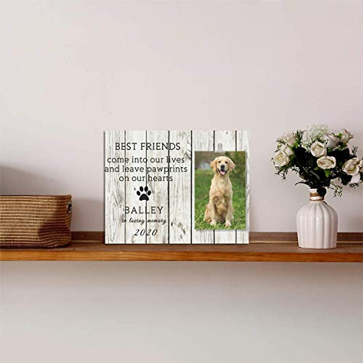 Custom Dog Photo and Name Panel for Tabletop Display 8x6 Inches Best Friends Pet Sympathy Gift Personalized Dog and Cat Memorial Gifts