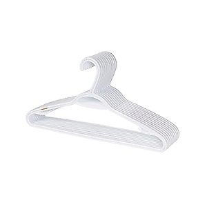 Set of 10 Slim Clothes Hanger by Neatfreak! - Space Saving Hangers For Clothes, Pants, Lingerie and Accessories - Robust White Plastic Hangers With Hooks and Pants Bar - 10 Pack