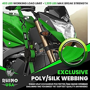 Rhino USA Retractable Ratchet Tie Down Straps (4PK) - 1,209lb Max Break Strength, includes (4) Ultimate 1" x 10' Autoretract Tie Downs with Padded Handles. Use for Boat, Securing Cargo