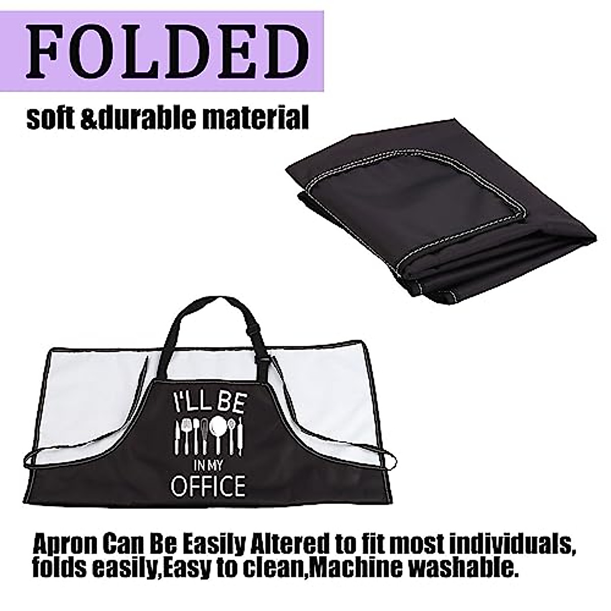 CENWA I'll Be In My Office Funny Office Apron Chef Kitchen Apron Smoking Cooking Grilling BBQ Office Chef Funny Gift Apron (Be In My Office apron)