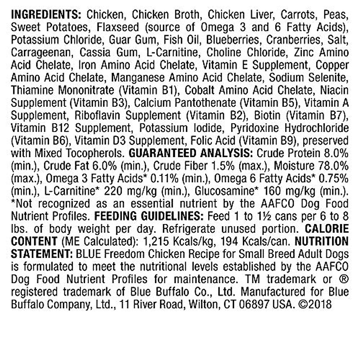 Blue Buffalo Freedom Grain Free Natural Adult Small Breed Wet Dog Food, Chicken 5.5oz cans (Pack of 24)