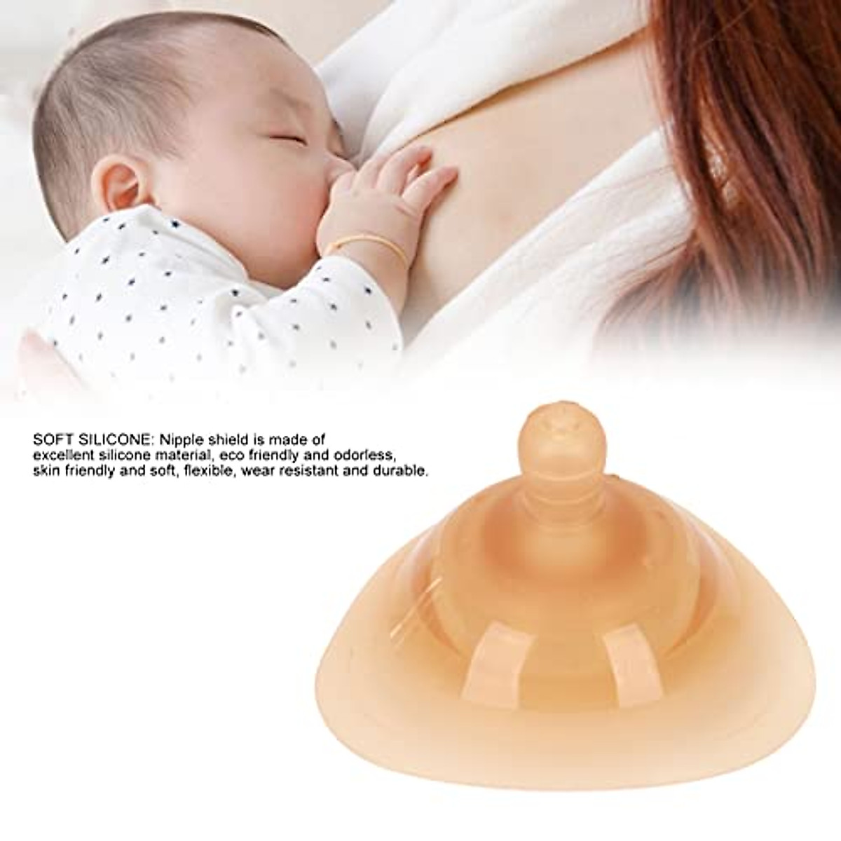 Silicone Nipple Shields for Nursing Newborn, Nipple Shield Protector Soft Nursing Breastfeeding Nipple Shield for Flat Inverted Nipples for Protecting Inverted Sore Nipples