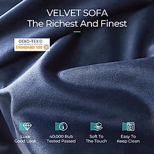 LINSY HOME Modular Sectional Sofa, Velvet Sectional Sofa Couch with Memory Foam, L Shape 5 Seat Modular Sectionals with Ottomans, Sleeper Sofa Couches with Chaise for Living Room, Blue