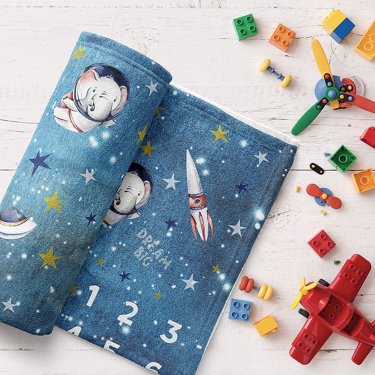 Personalized Baby Milestone Blanket - Baby Monthly Milestone Blanket with Name 40" x 60", Custom Newborn Prop Flannel Blanket for Baby Boy, Girl, Nursery Decor