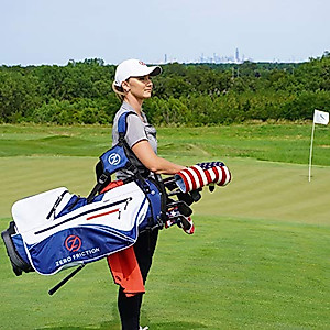 Zero Friction White Golf Stand Bag, Bonus 40" Golf Towel & Men's Universal-Fit Golf Glove Included