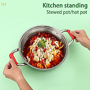 Silicone Pan Handle Cover,Silicone Assist Handle Holder Grip,Pot Grip Handle Cover Sleeve Grip,Pot Handle Holder for Cast Iron Woks,Pans,Griddles,Skillets,Plates