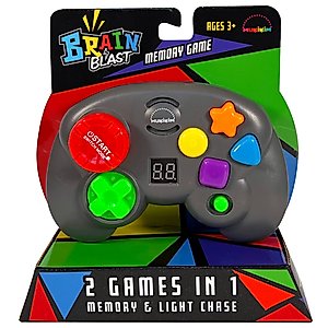 Brain Blast - Memory & Light Chase 2 Games in 1. Exciting & Unique Electronic Handheld Game for Kids Ages 3+. Challenge Yourself to Repeat The Patterns & Advance to Higher Levels!