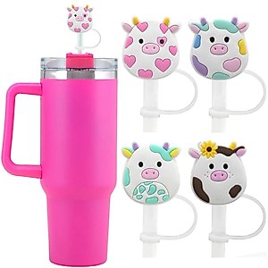 Stanley Cup Accessories Oz 30 40 Oz Tumblers with Handle - 10mm Cute Straw Tips Covers,Silicone Straw Toppers, Funny Tumbler Straw Covers Cap,Anti-dust Aaccessories for Stanley Cup,Birthday Day Gifts