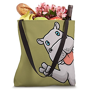 Hippo From Side Peace Sign Hippopotamus Men Women Teens Tote Bag