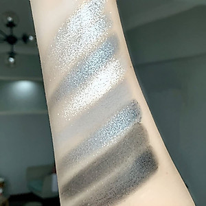 MAEPEOR Black Grey Eyeshadow Palette 9 Colors Cool Toned Matte Glitter Eyeshadow Palette Longlasting Waterproof Smoky Eye Shadow for Girls and Women (Set 1, Black Grey)