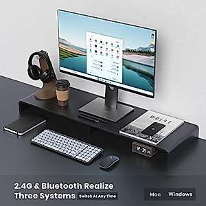 GEODMAER Wireless Keyboard and Mouse with 8 Colors Backlits