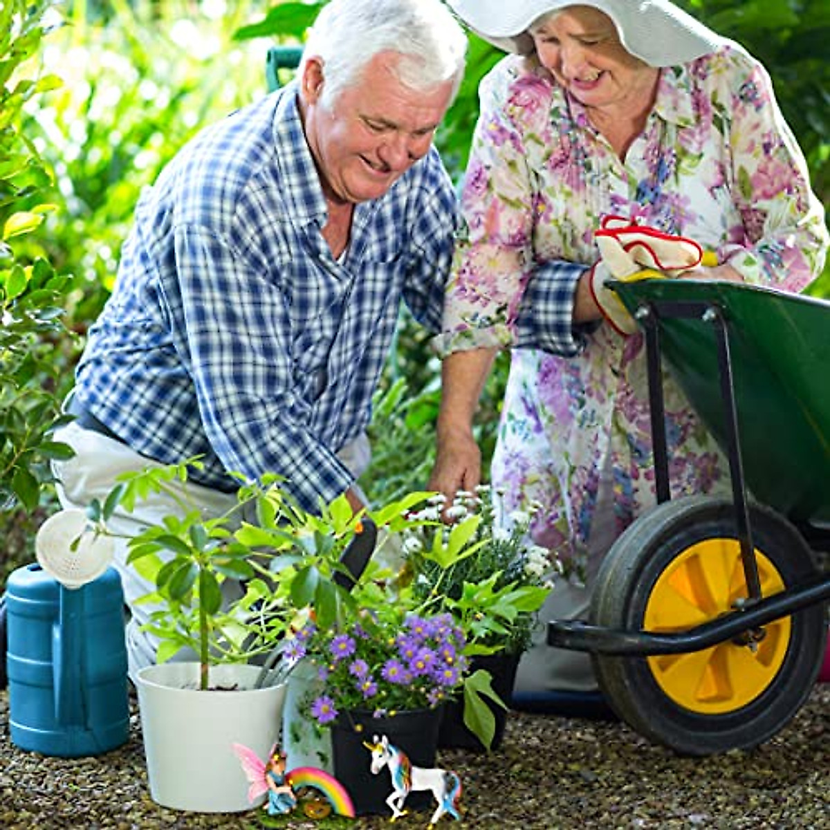 Mood Lab Fairy Garden - Unicorn Rainbow Set of 2 pcs - Miniature Figurines & Accessories Kit