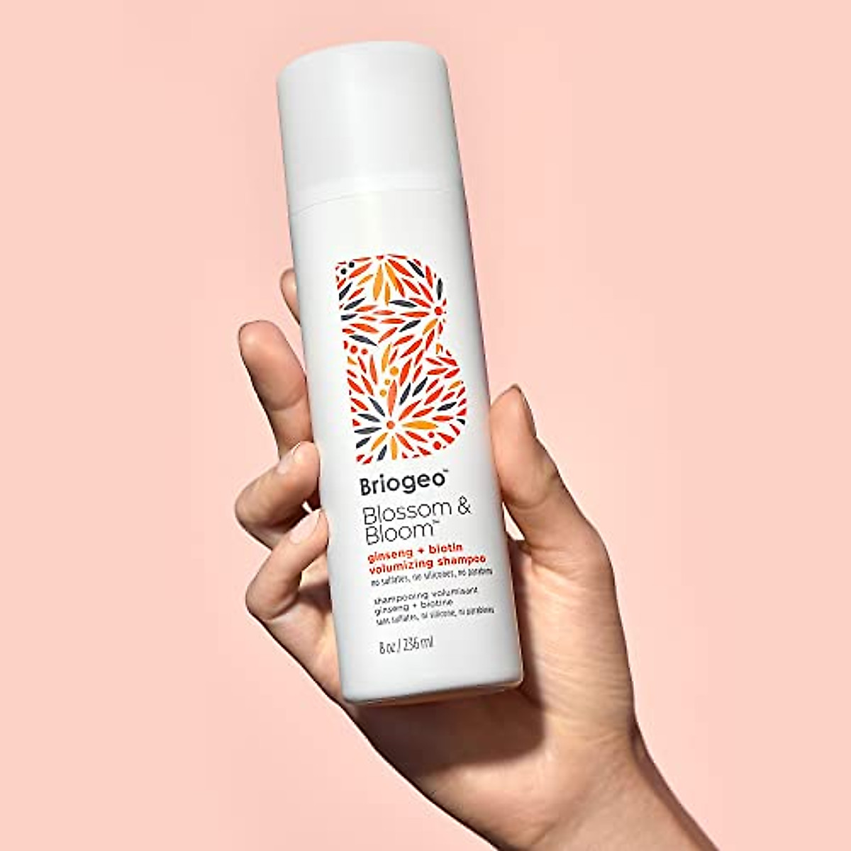 Briogeo Blossom & Bloom Ginseng + Biotin Volumizing Shampoo, Volumizing and Plumping for Fine, Thin, Limp Hair, Vegan, Phalate & Paraben-Free, 8 oz