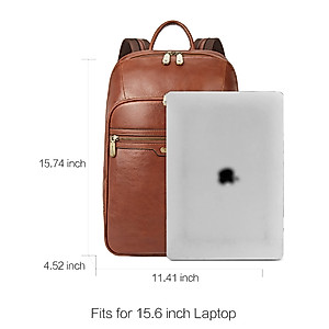 BOSTANTEN Mens Belt Leather Ratchet Dress Belt ＆ Mens Leather Backpack 15.6 inch Computer Backpack