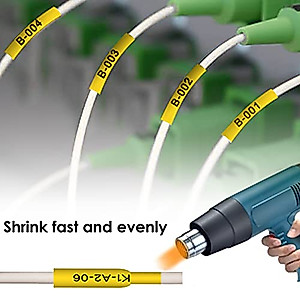 Cruxer Compatible for Brother HSE621 HS2-621 8.8mm 3/8" (0.34 Inch) Heat Shrink Tube Label Tape Black on Yellow for PTE550 PTP750 PTD210 PTD450 PTD400AD PTH110 PT710BT Label Maker, 2-Pack