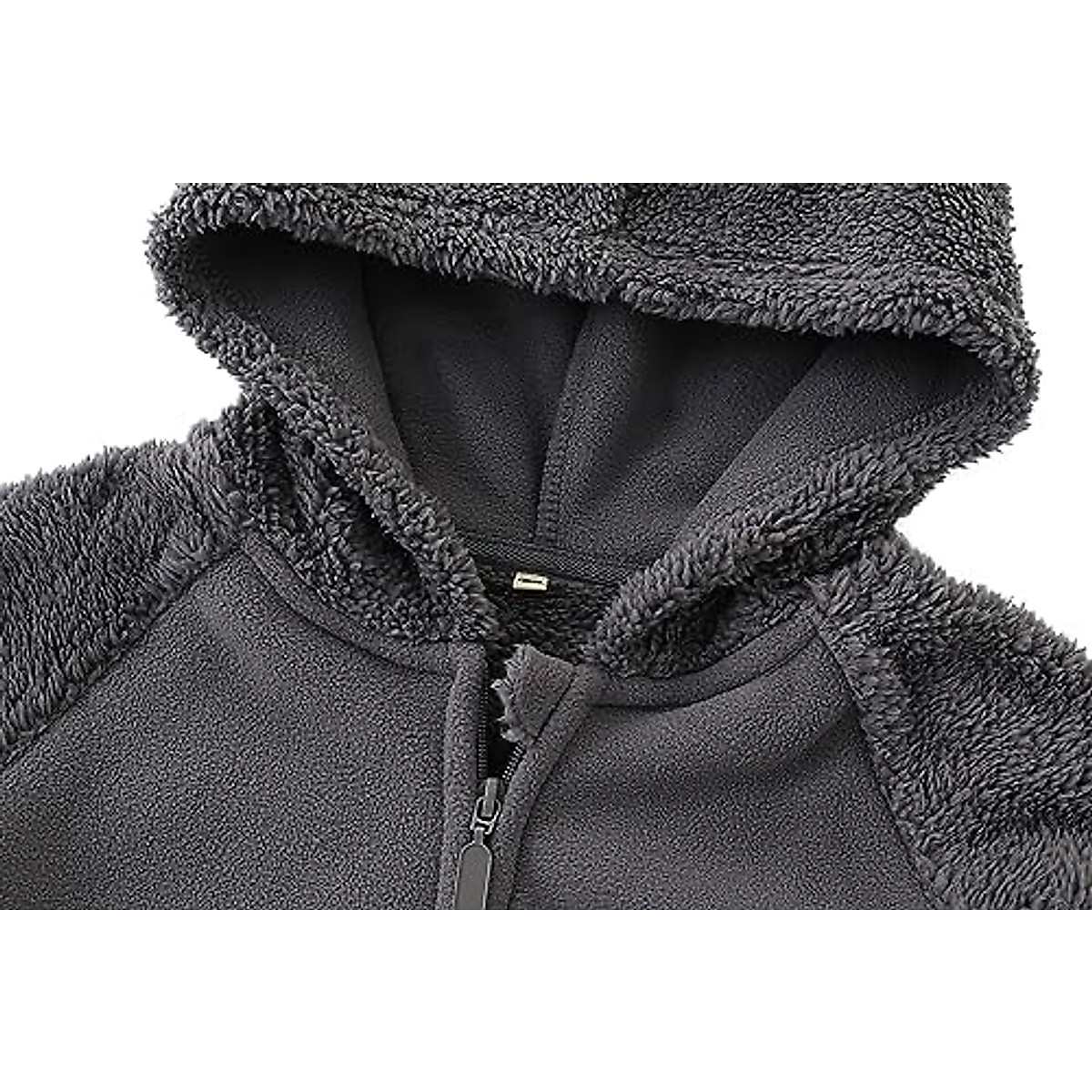 AMIYAN Bear Ears Shape Fleece Warm Hoodies Clothes Toddler Zip-up Light Jacket Sweatshirt Outwear For Baby Boys (Gray, 4-5T)