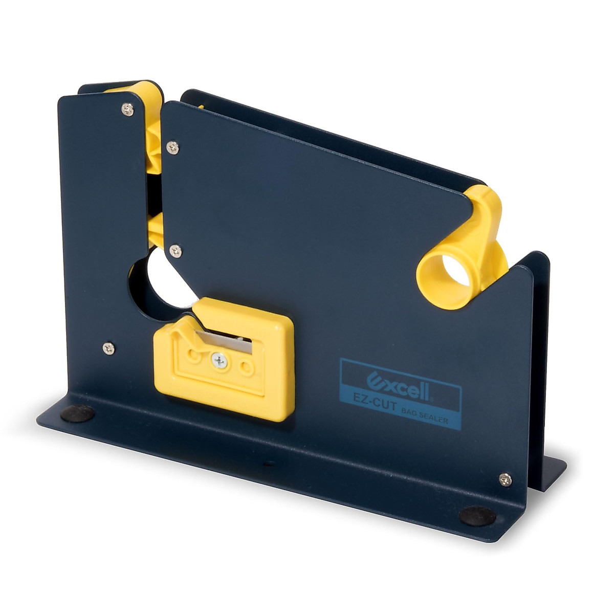 Excell EZ-Cut Tape Bag Sealer with Trimmer Blade: Fits 12 mm Tape, Ideal for Sealing Candy, Bread, and Meat. Easy to Cut and Trim Bags. Durable, Table-mountable. Includes Sealer and Tape roll.