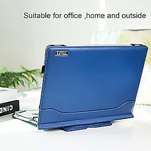 Laptop Case Cover Compatible with Dell Inspiron 14 5402 5405 5408 5409 5410 5490 5498 5401 14 inch Notebook Sleeve PU Leather Stand Hard Protective Skin