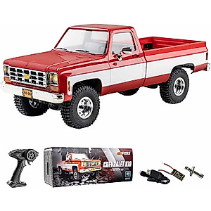 FMS 1/18 RC Crawler K10 4WD Brushed RTR RC Car Official Licensed RC Model 4WD Hobby RC Crawler Remote Control Car with LED Lights 3-Ch 2.4GHz Transmitter for Adults