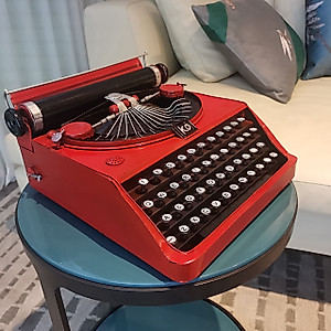 TRABEATOGA Typewriter Model Vintage Tin Antique Retro Manual Typewriter Model Ornament Collectible Figurine Photo Prop for Home Decor 11.6'' Long