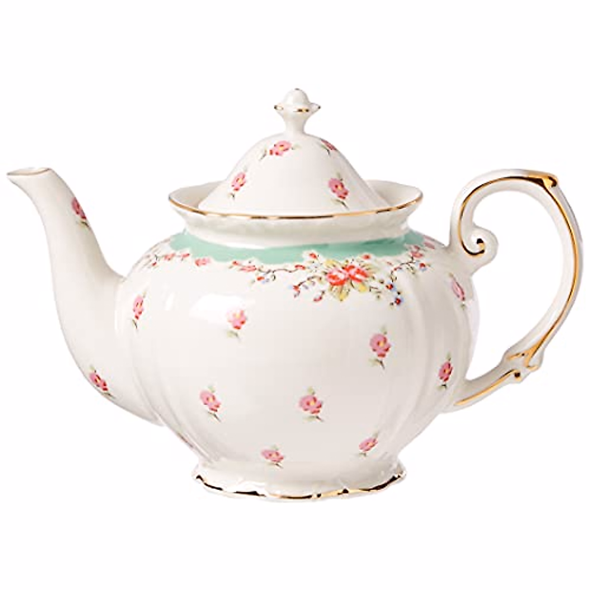 Gracie China by Coastline Imports Green 5-Cup Gracie China Vintage Rose Porcelain Teapot