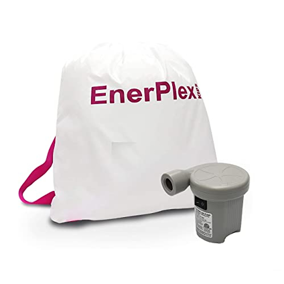 EnerPlex Kids Inflatable Travel Bed with High Speed Pump, Portable Air Mattress for Kids on The Go, Blow up Toddler Travel Bed with Sides – Built-in Safety Bumper - Pink